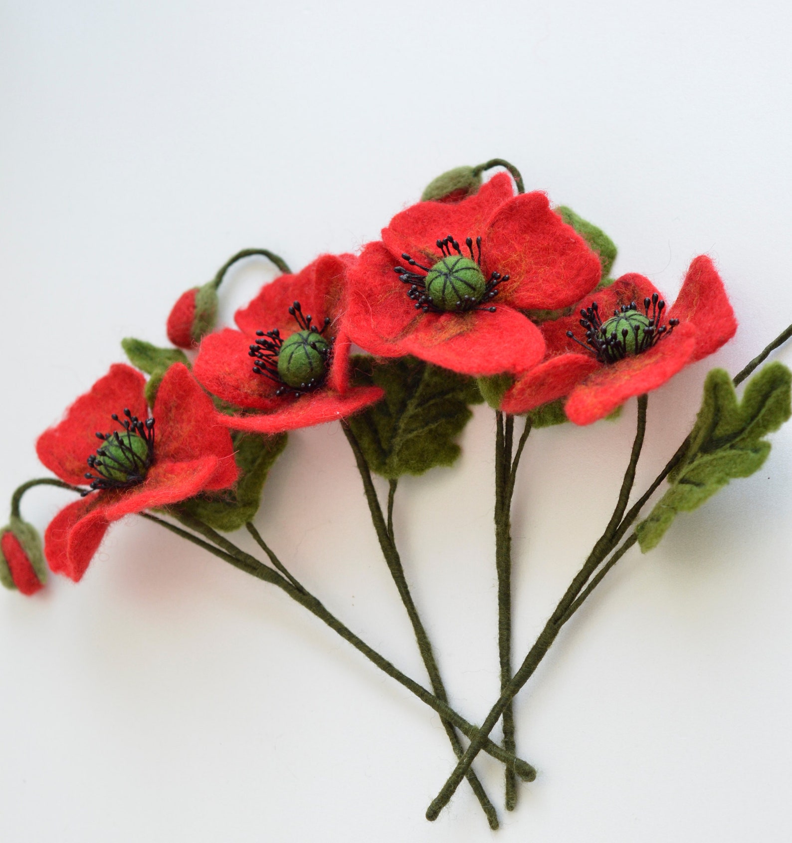One or More Bright Red Poppy Long Stem for Bouquet for Home - Etsy