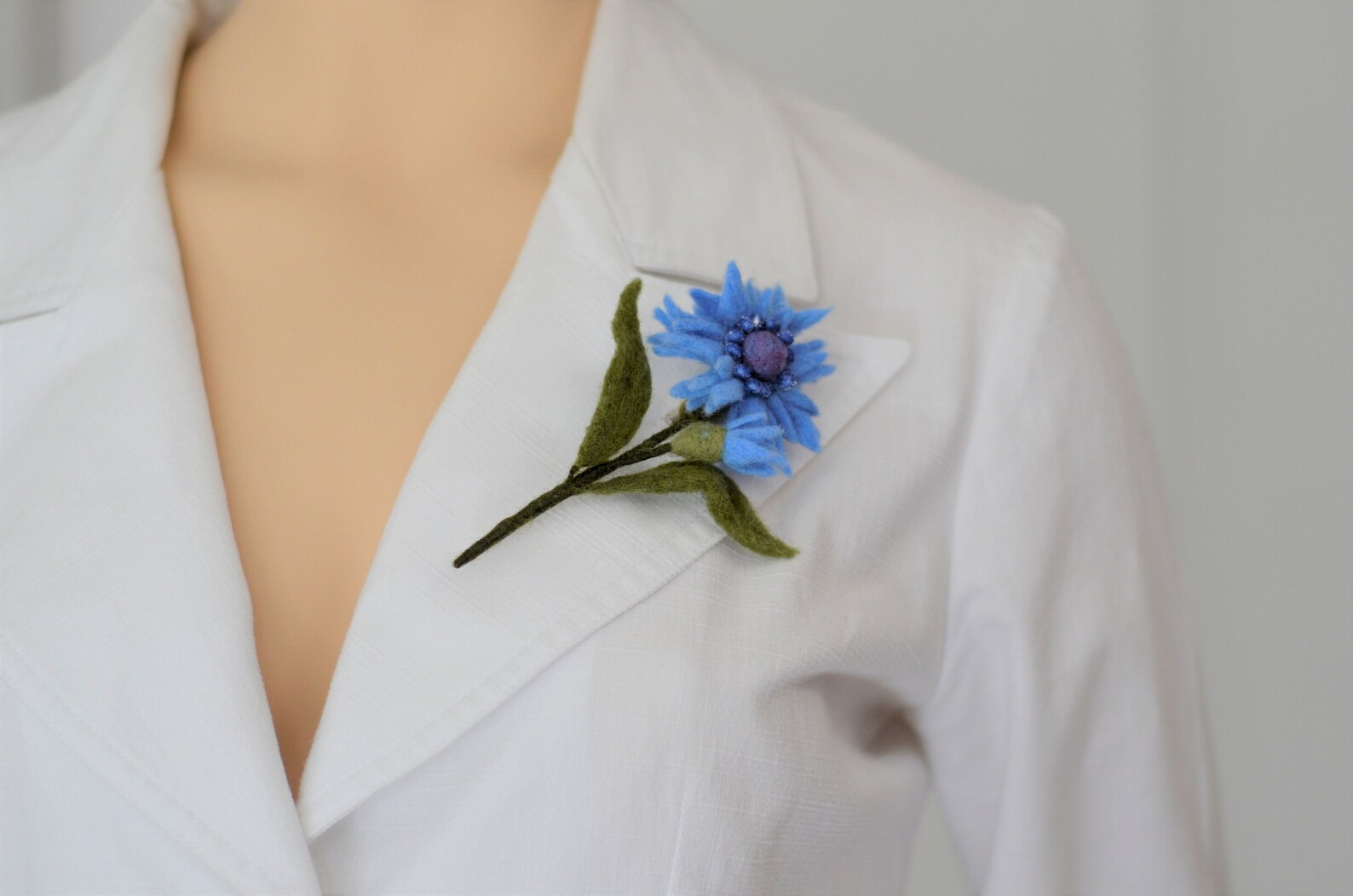 Cornflower Pin Light Blue Flower Brooch Wedding Boutoniere - Etsy