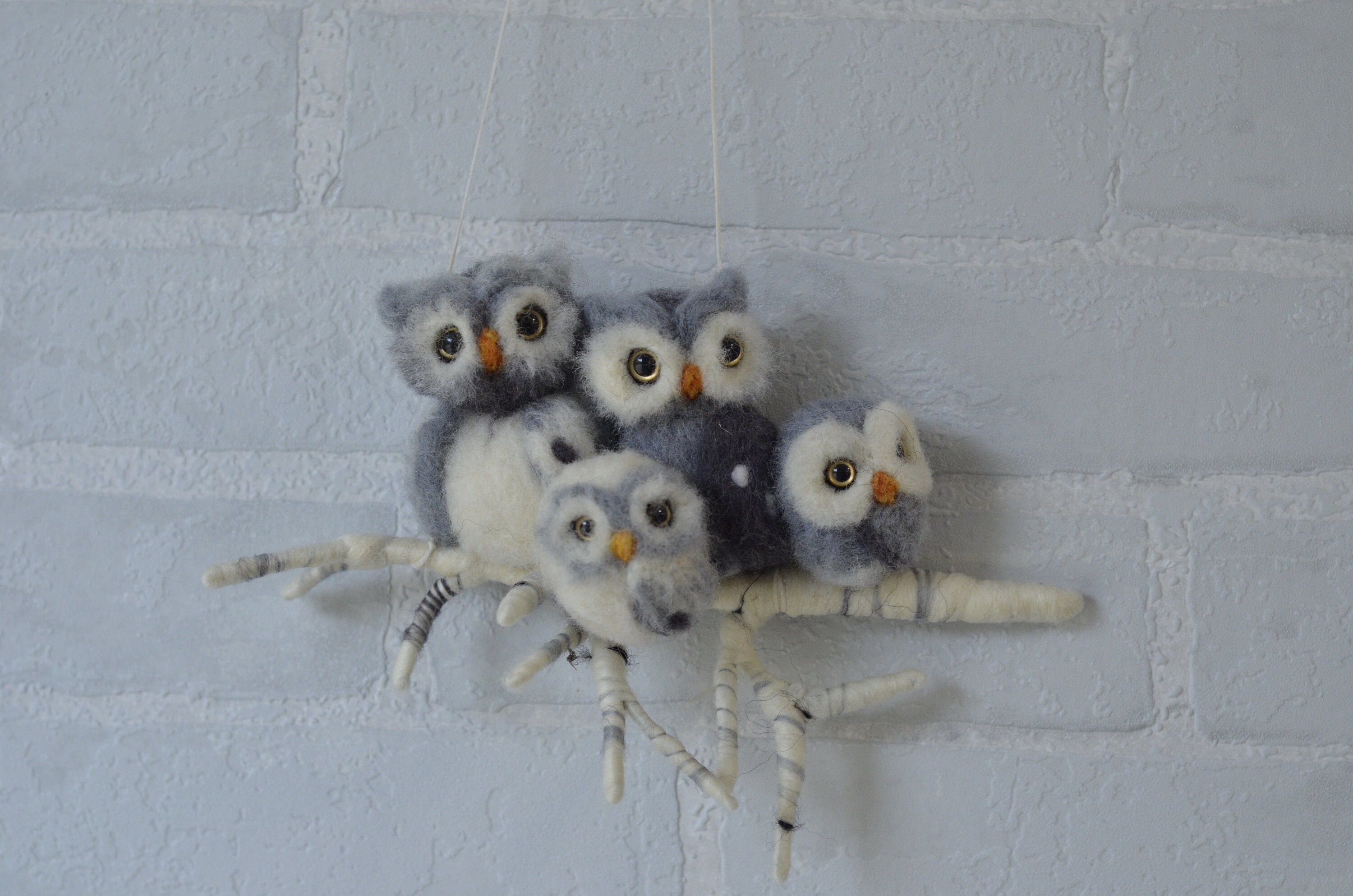 Wall Art Decoration Owl Family Hanging Three or Four Owls on - Etsy