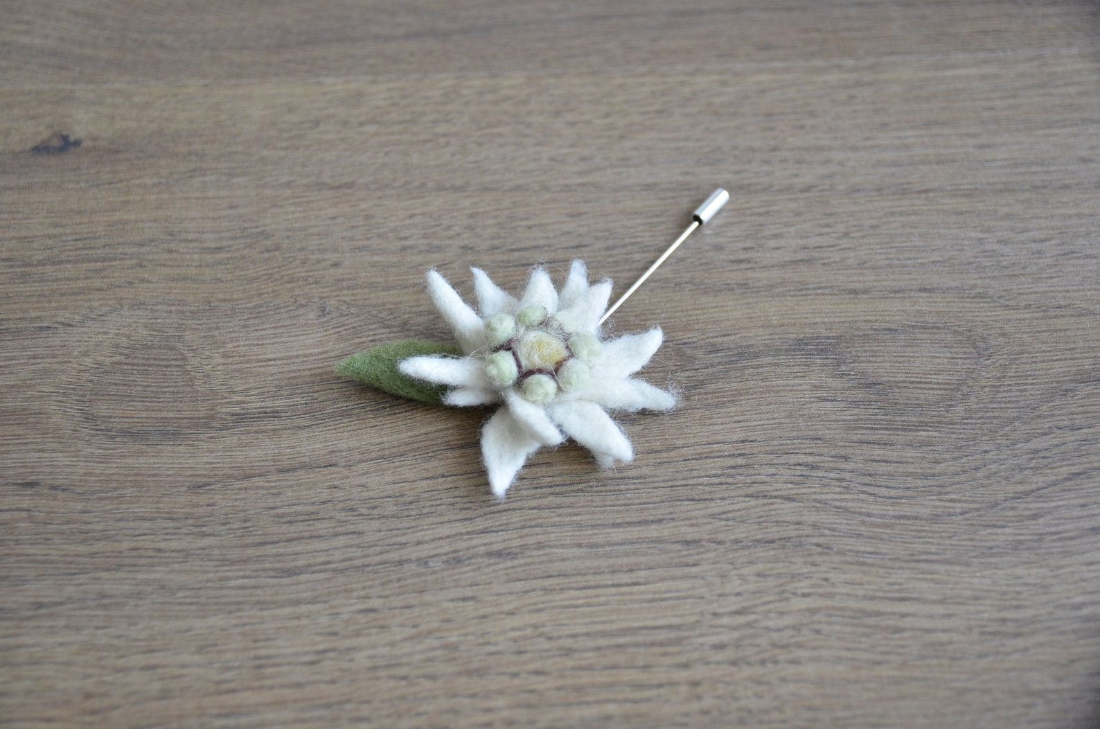 Needle Felt Edelweiss Lapel Pin Wedding Boutoniere Handmade - Etsy