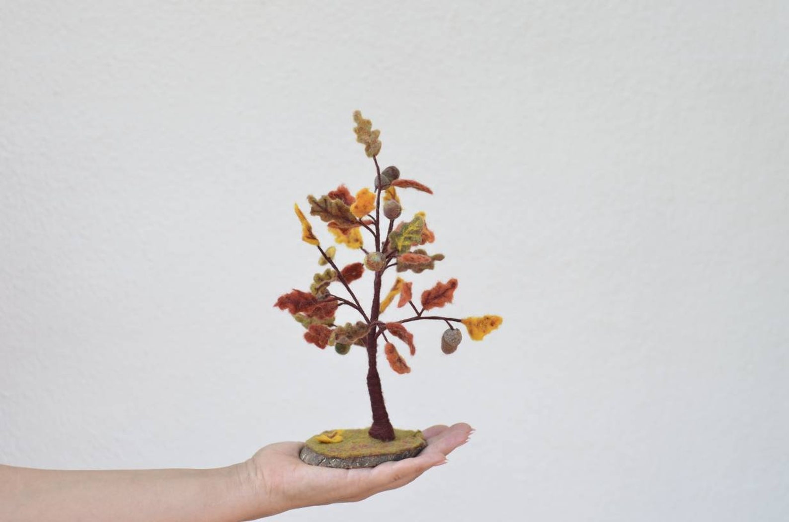 Small Handmade Felt Oak Tree for Home Fall Decor 25cm 10in | Etsy