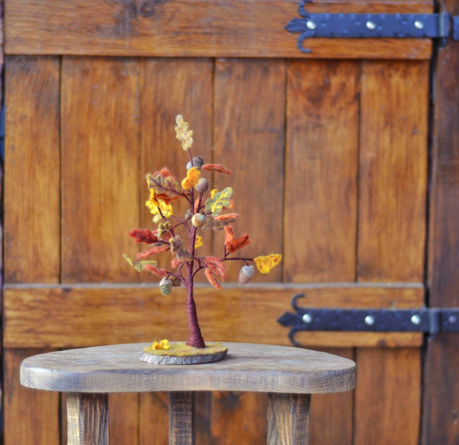 Small Handmade Felt Oak Tree for Home Fall Decor 25cm 10in | Etsy