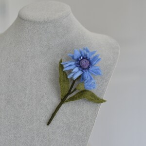Cornflower Pin, Light Blue Flower Brooch, Wedding Boutoniere Pin Flower ...