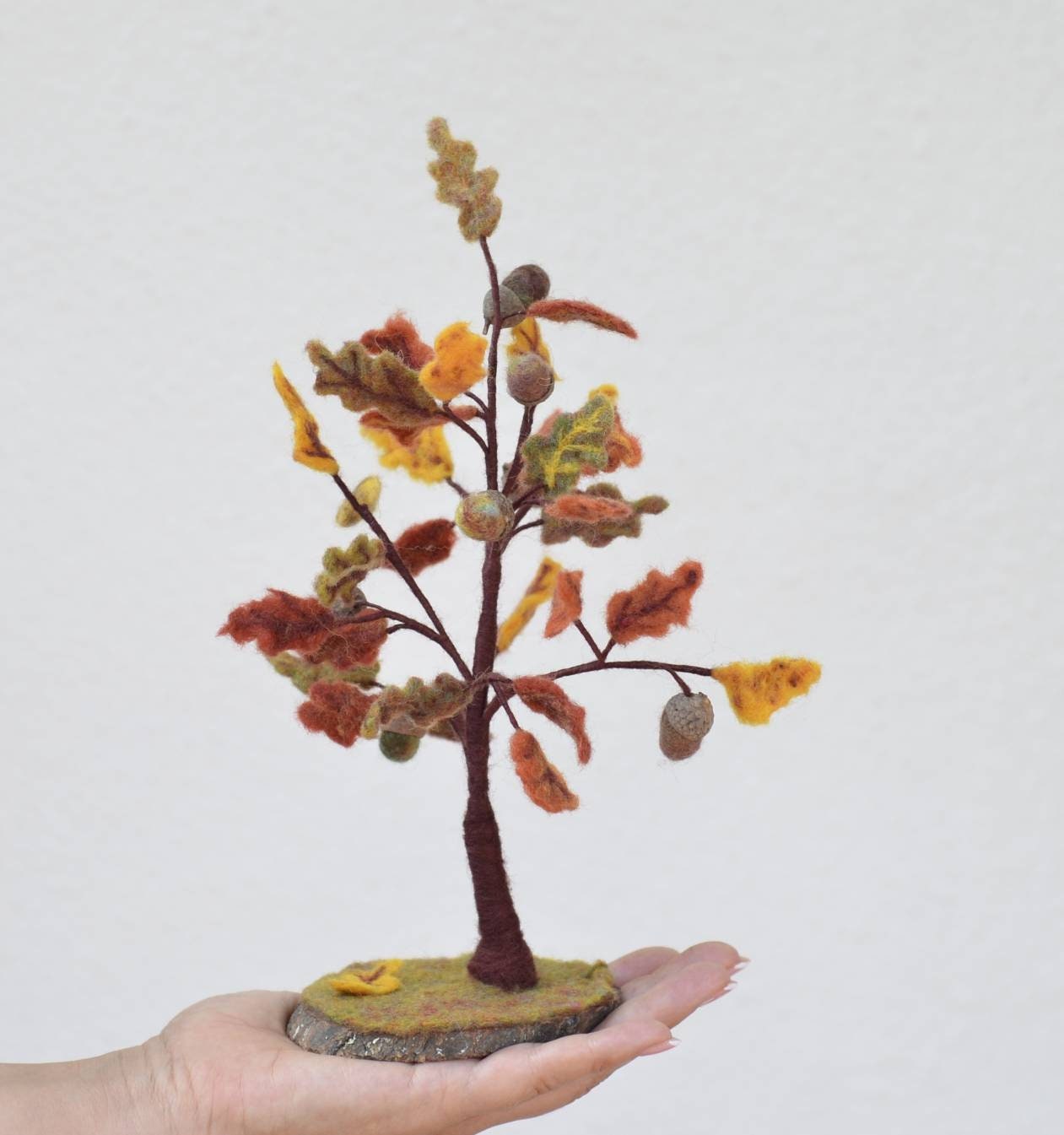 Small Handmade Felt Oak Tree for Home Fall Decor 25cm 10in | Etsy