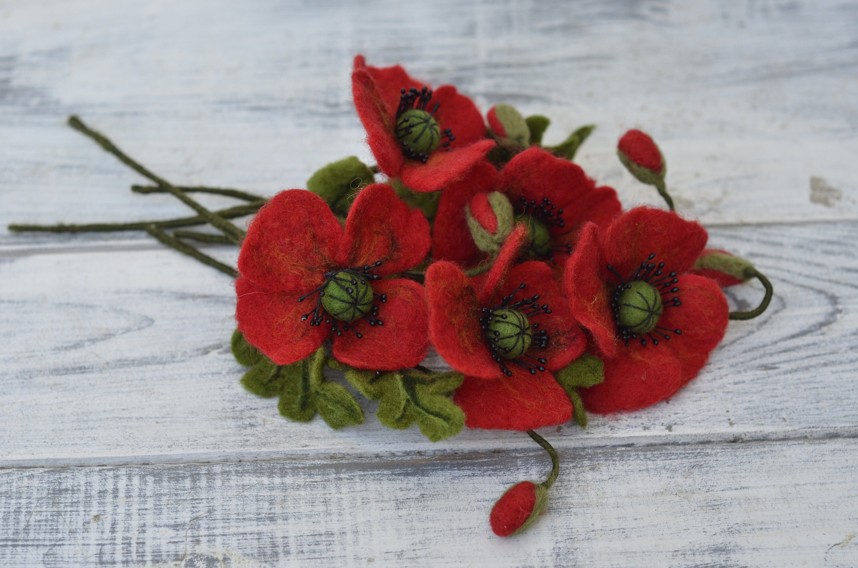 One or More Bright Red Poppy Long Stem for Bouquet for Home - Etsy ...