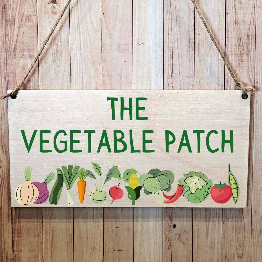 Second Ave the Vegetable Patch Wooden Hanging Gift Friendship Rectangle ...
