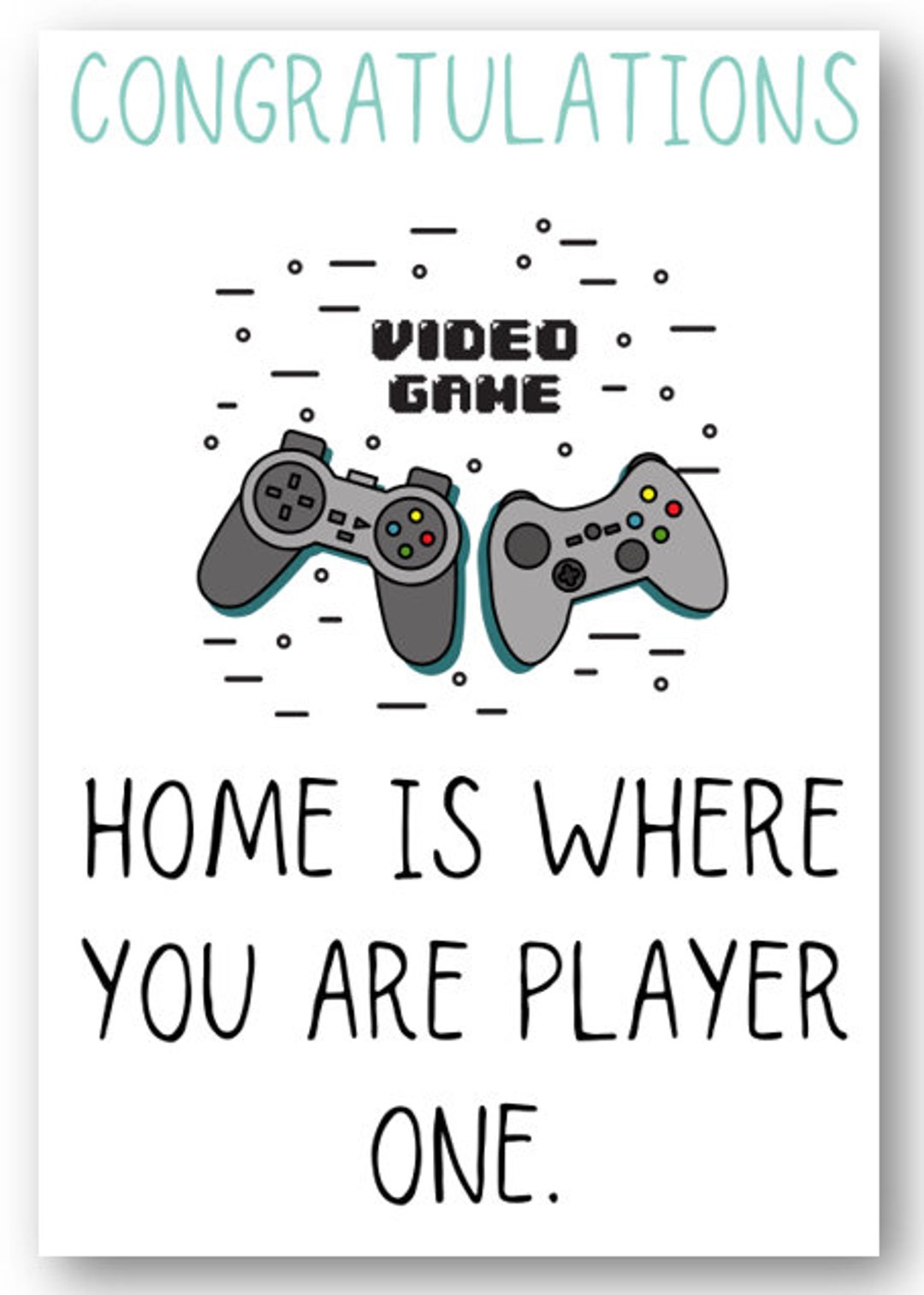 Second Ave Funny New Home Congratulations Gamer Card Greetings Card - Etsy