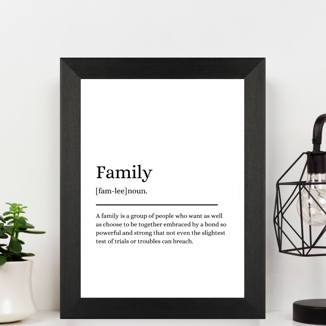 Second Ave Family Definition Quote Word Wall Art Print - Etsy.de