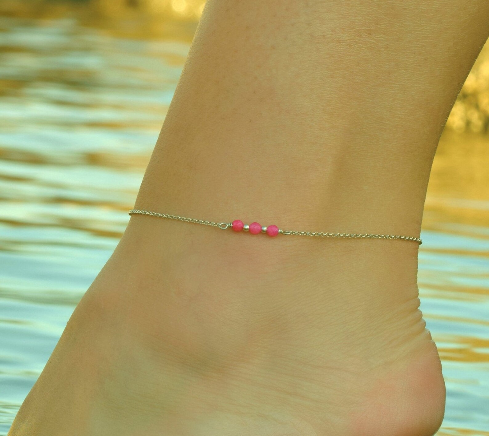 Dainty Anklets for Women, Anklet, Agate Anklet, Simple Anklet, Ankle ...