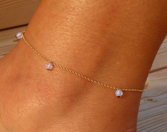 Moon Ankle Bracelet Anklet Gold Anklets for Women Moonstone - Etsy