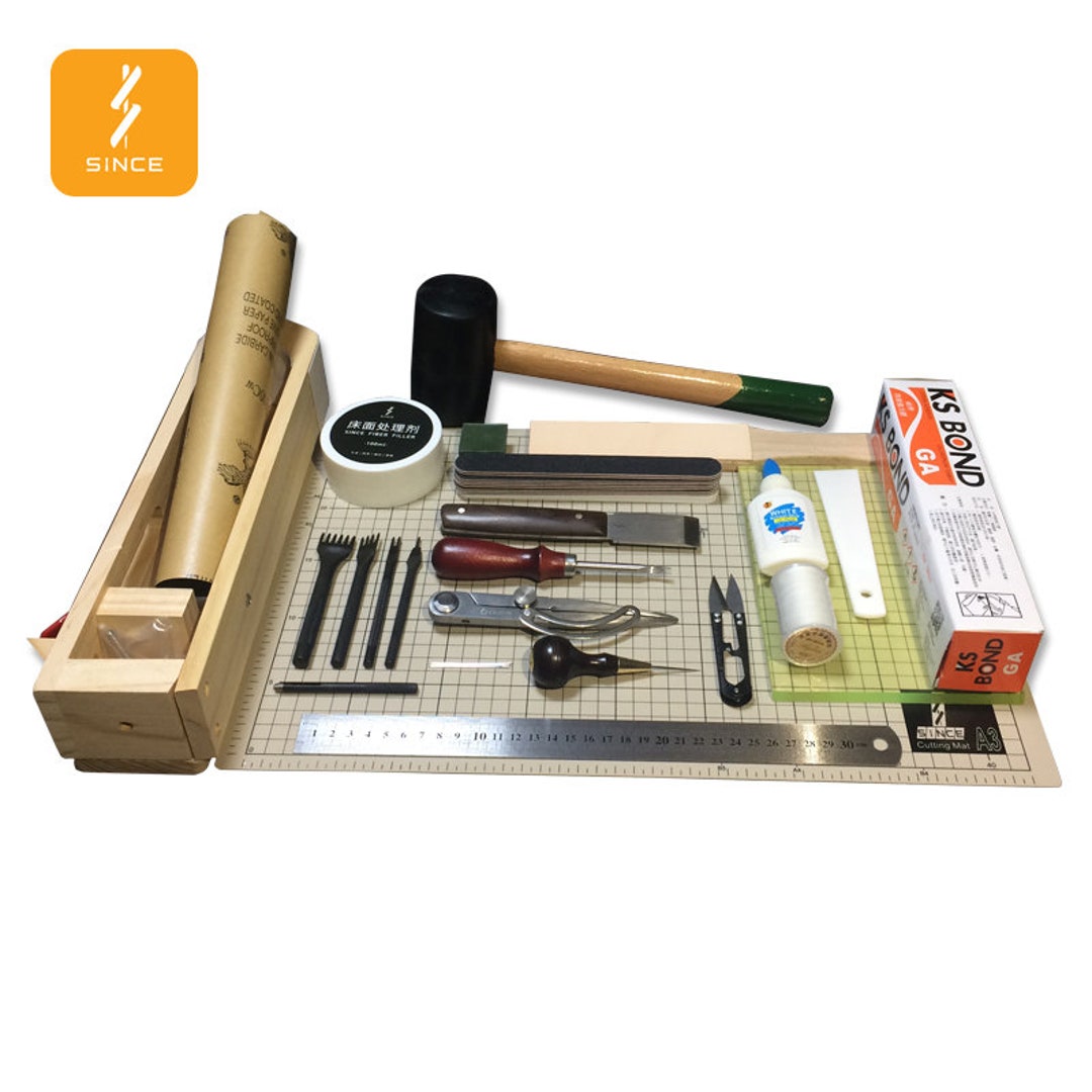 Leather Craft DIY Tool Kit: 22-piece Sewing & Binding Set - Etsy