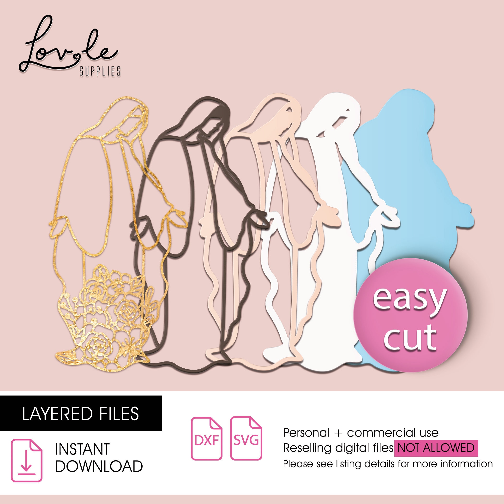 Virgin Mary SVG Layered SVG Cut File Files for Cricut Cricut - Etsy