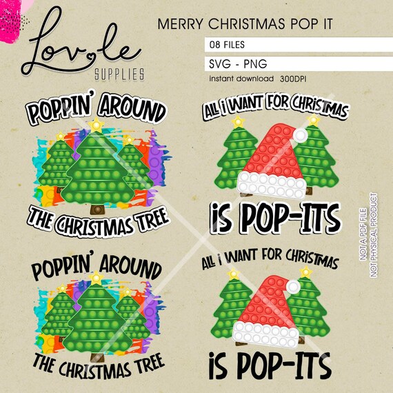 Poppin Around the Christmas Tree PNG Pop It Design Sensory | Etsy