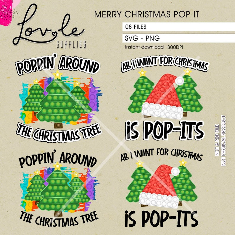 Poppin Around the Christmas Tree PNG Pop It Design Sensory | Etsy