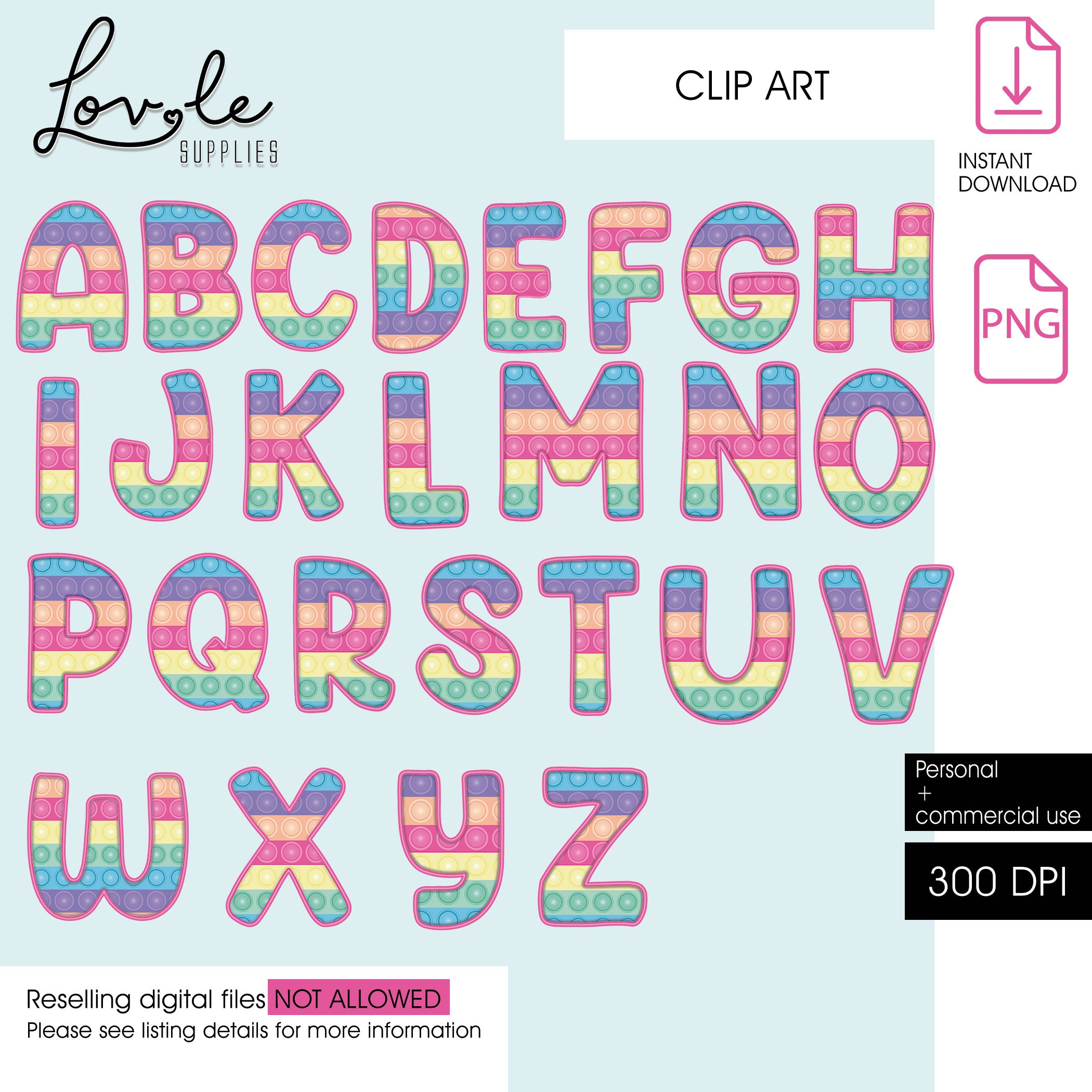 Pop It Digital Alphabet Pop It Font Pop It Pastel Pop It - Etsy