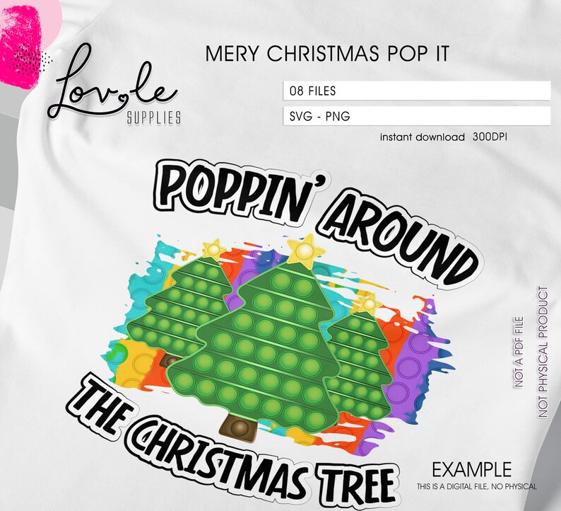 Poppin Around the Christmas Tree PNG Pop It Design Sensory | Etsy