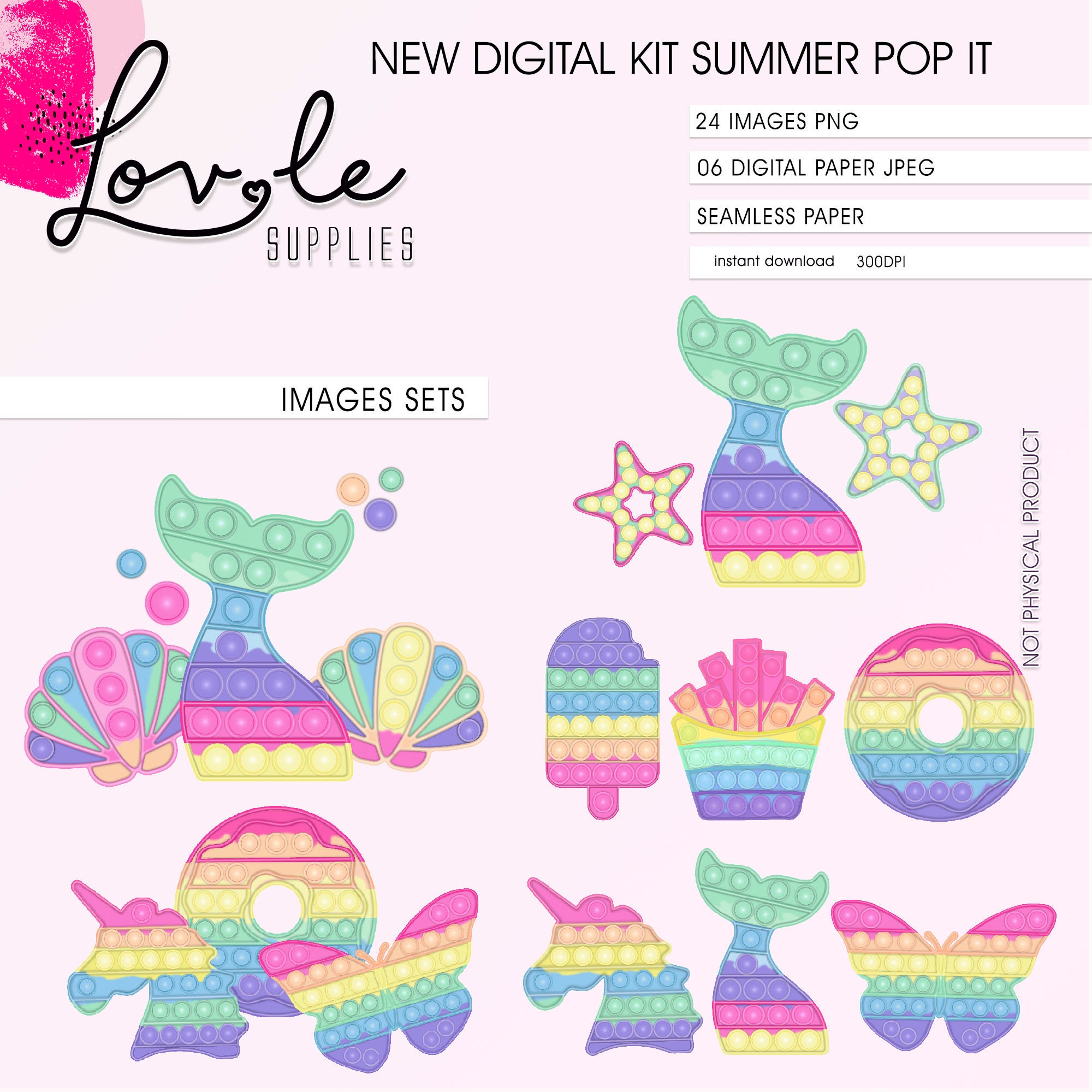 Pop It Digital Paper Pastel Rainbow Seamless Pattern Pop | Etsy