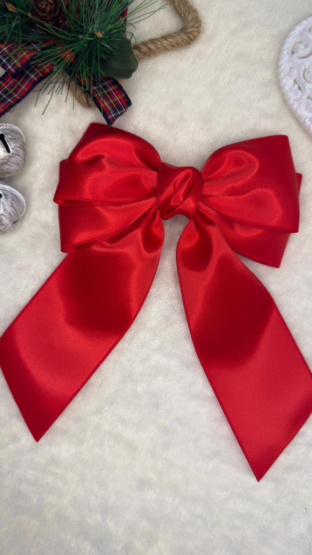 Red Satin Bow, Large Red Hair Bows for Party, Red School Bows - Etsy