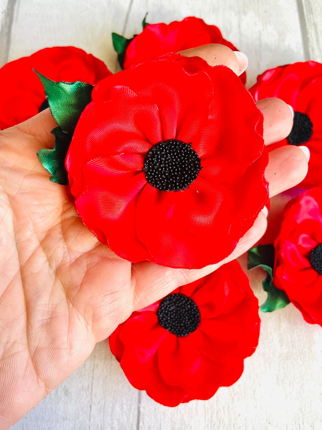 Red Poppy Poppy Bow Red Hair Clip Poppies - Etsy