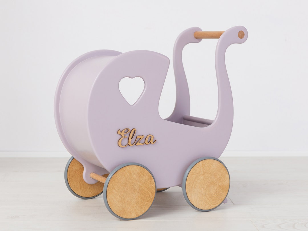 Personalized Wooden Doll Pram: Retro Style Baby Walker - Etsy