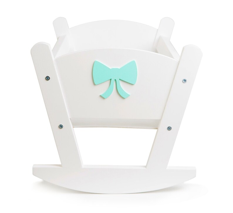 Gift for Girls Wooden Cradle Bed for a Dolls. White With - Etsy