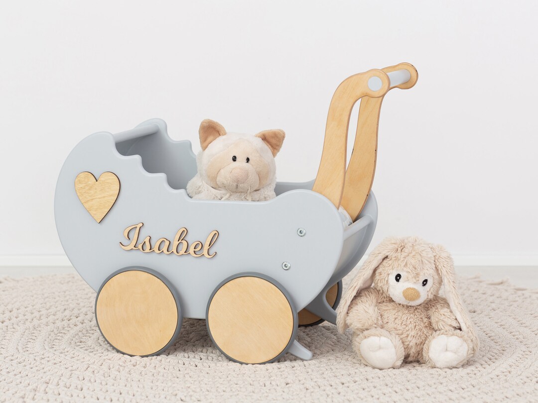 Personalized Wooden Doll Pram, Custom Doll Stroller for Toddlers - Etsy