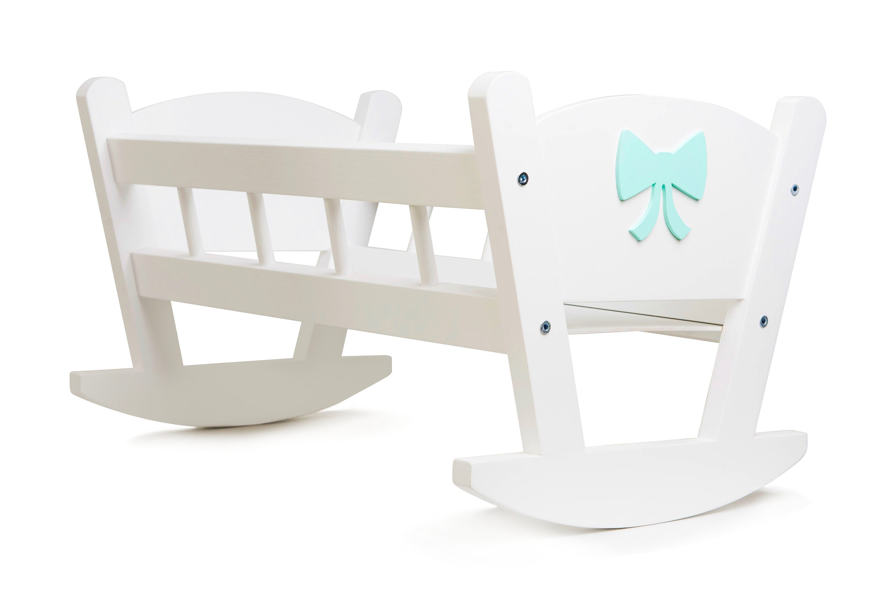 Gift for Girls Wooden Cradle Bed for a Dolls. White with | Etsy