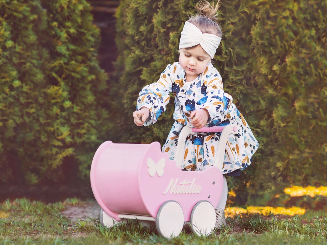 Handmade Wooden Doll Pram Perfect Custom Toddler Toy and Gift for First ...