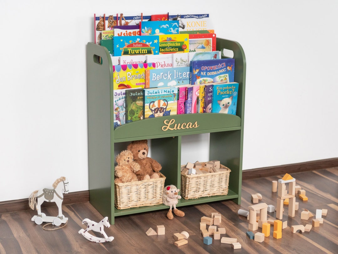 Personalized Kids Bookshelf: Front Facing Nursery Book Display - Etsy