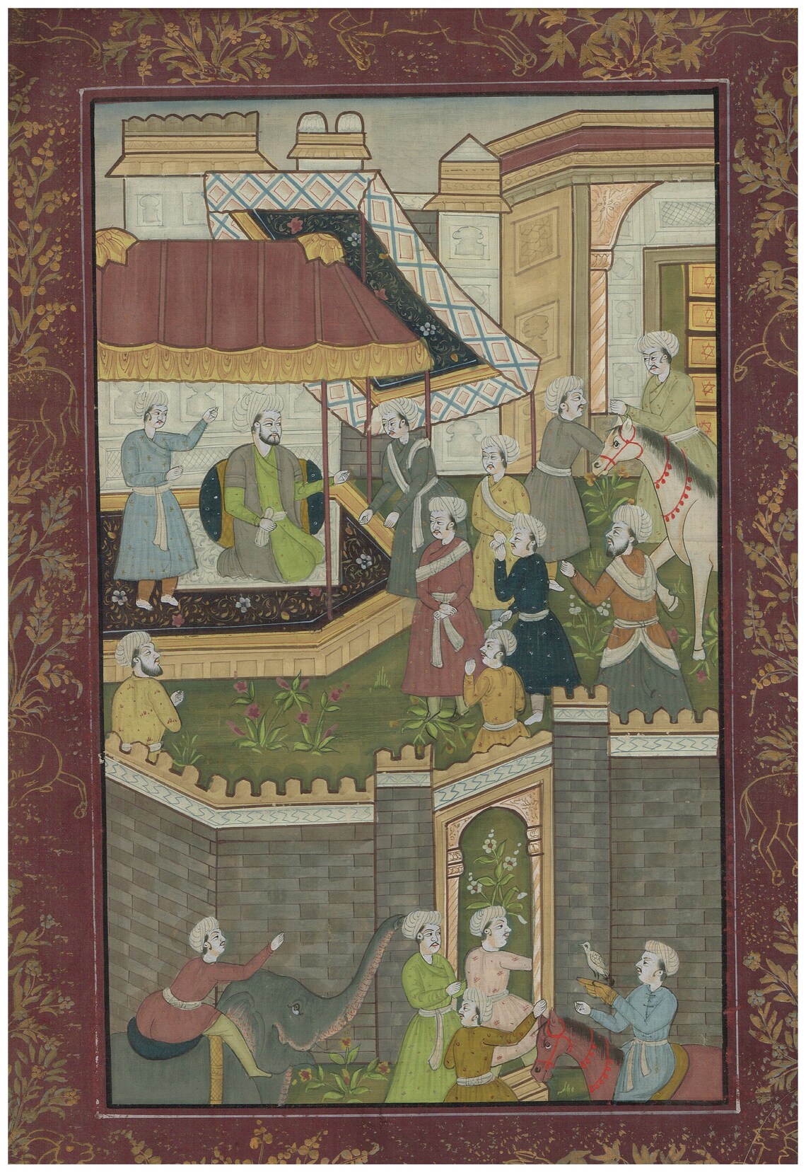 Vintage Persian Art Painting of Persian Darbar Art on Silk - Etsy