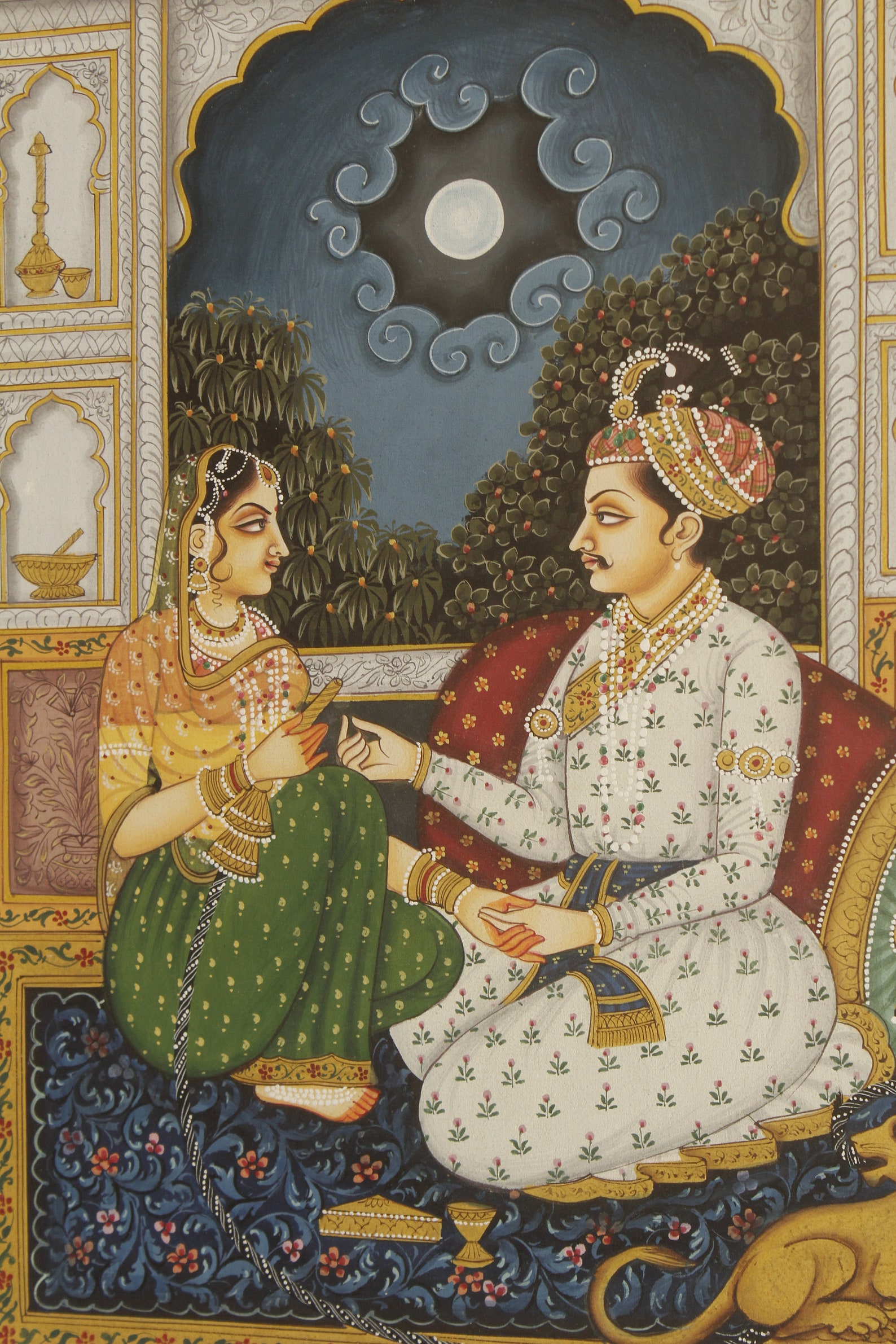 Mughal Miniature Painting of Mughal Emperor Akbar and Empress - Etsy