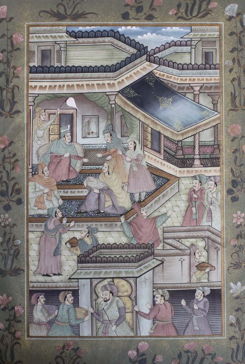 Handmade Persian Miniature Painting of Persian Court darbar - Etsy