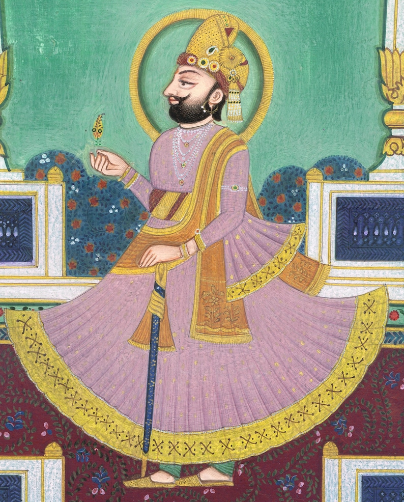 Miniature Portrait of Maharaja Man Singh of Jodhpur marwar - Etsy