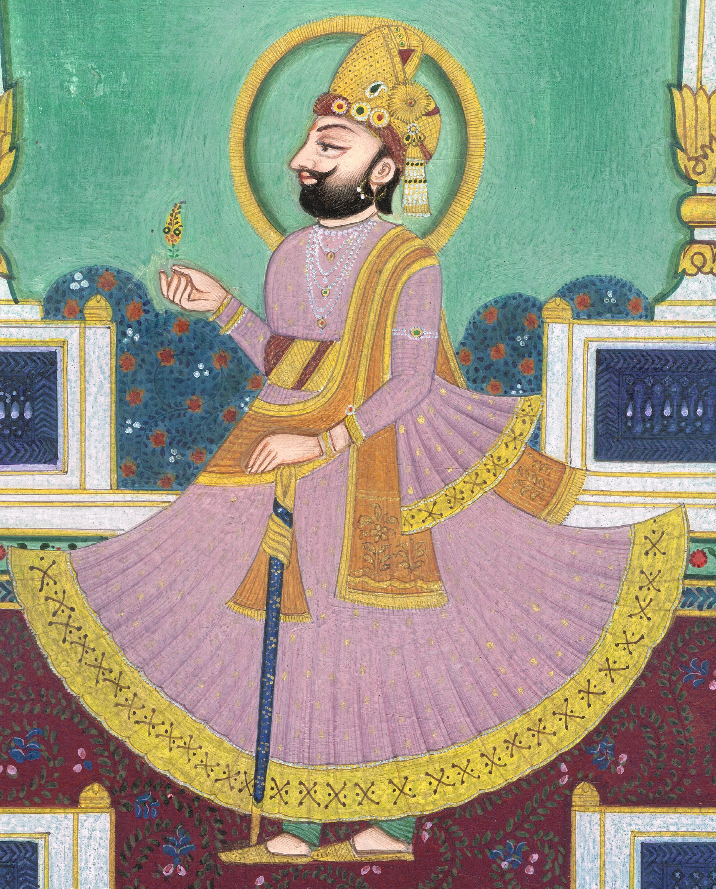 Miniature Portrait of Maharaja Man Singh of Jodhpur marwar - Etsy