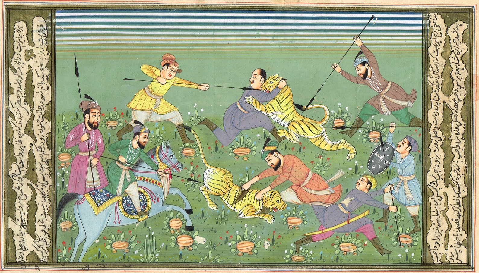 Indian Miniature Painting of Mughal Emperor Hunting the Tiger - Etsy