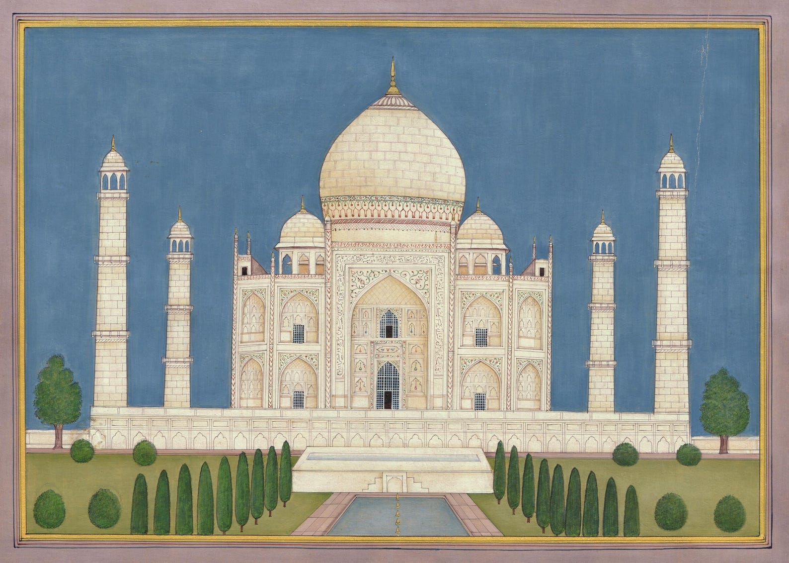 Hand Miniature Historic Painting of Taj Mahal Finest Art on Paper 10 ...