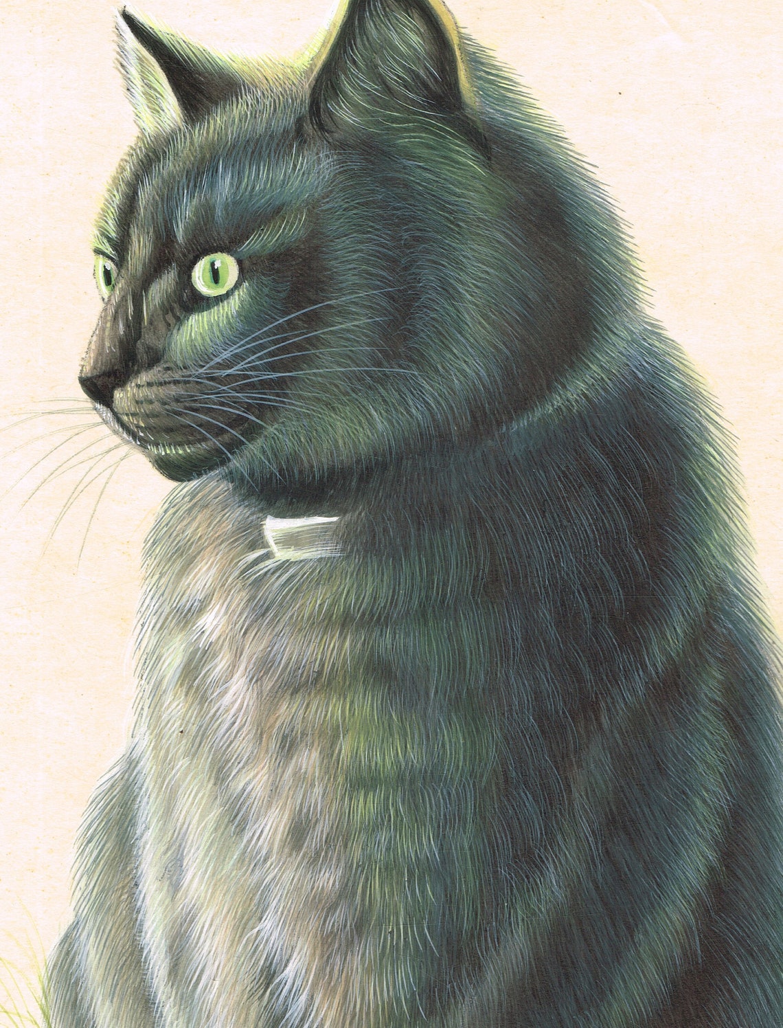 Miniature Black Cat Painting | Hand Painted Animal Art, 6.5x10.5 Inches ...