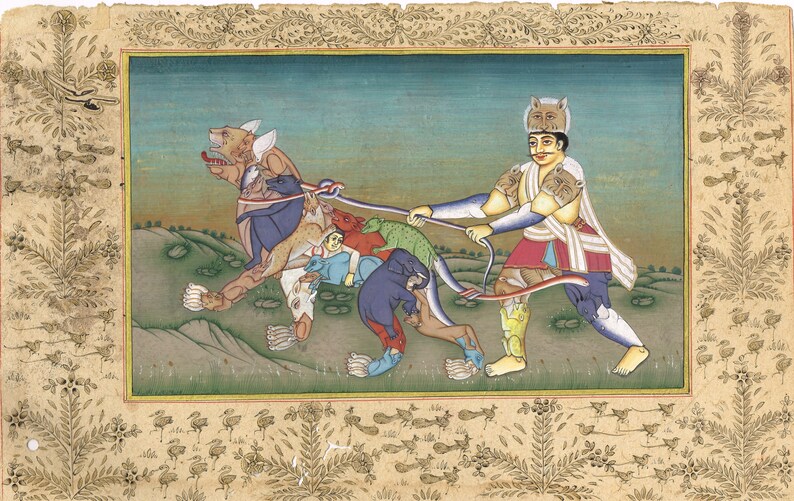 Indian Miniature Painting of Composite Animal With Man - Etsy