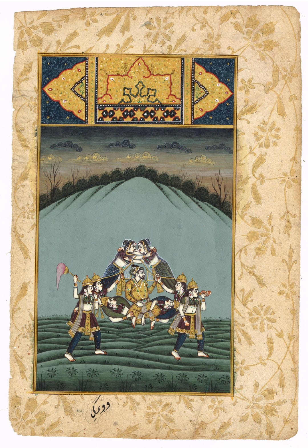 Shah Jahan Miniature Painting: Indian Gouache Art on Paper (6.5x10 ...