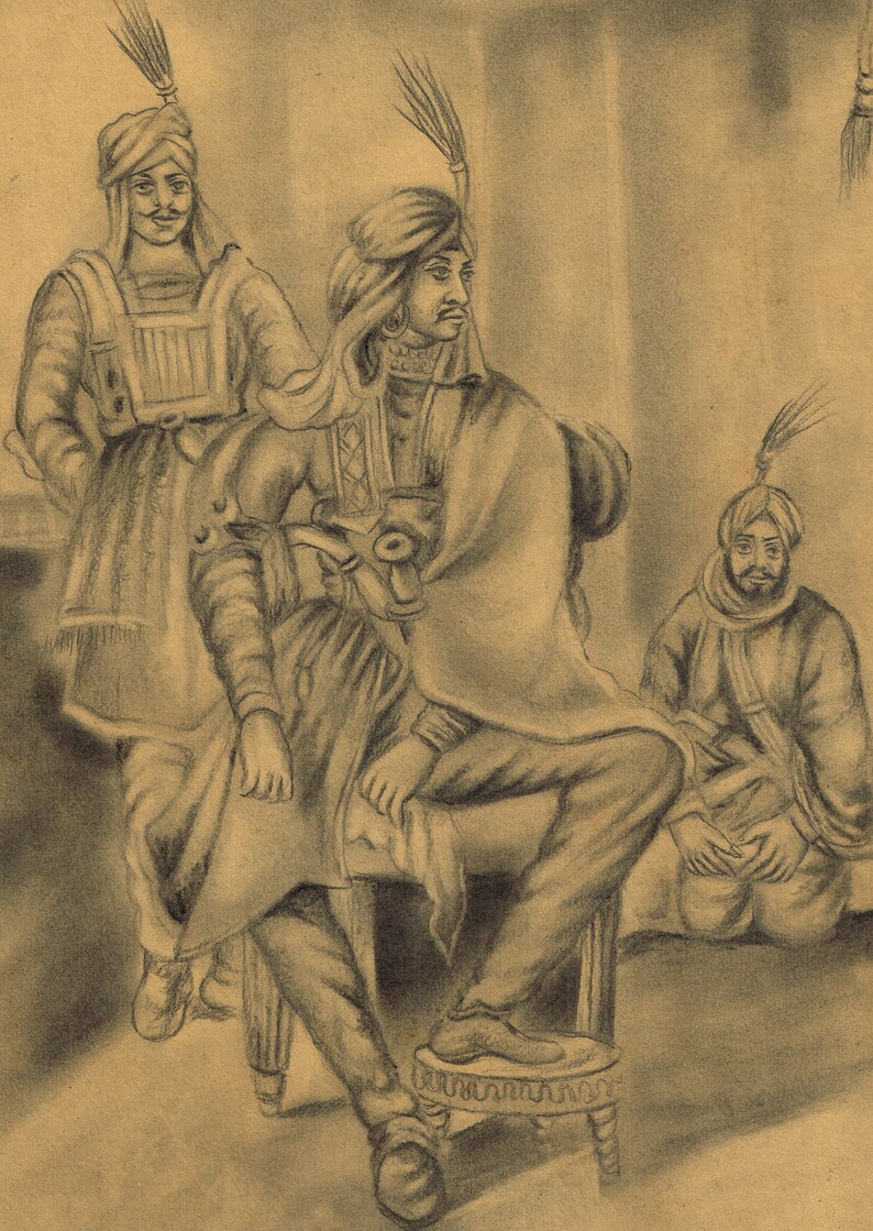Sikh Maharaja Duleep Singh Drawing Sketch Art on Paper - Etsy