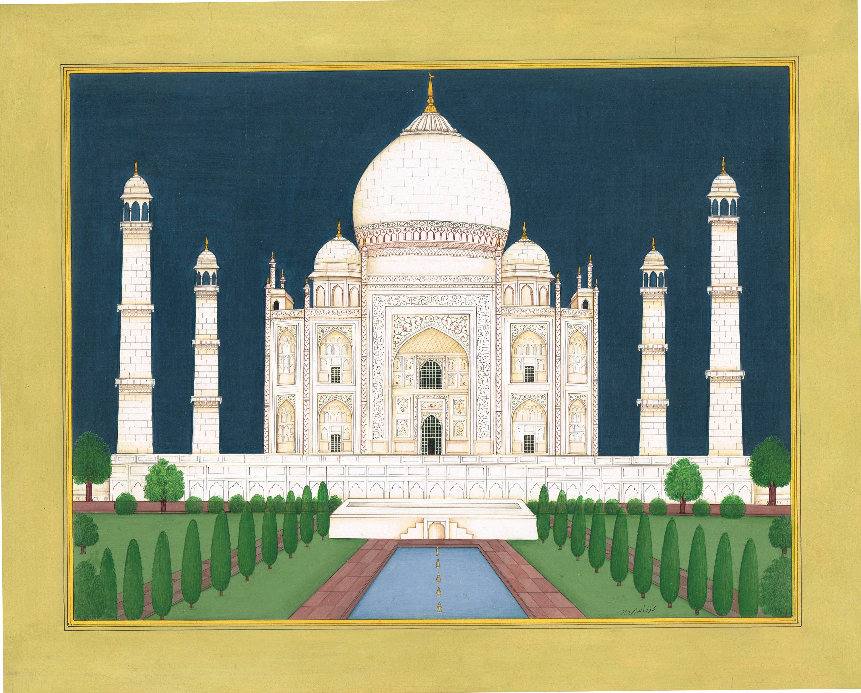 Antique Taj Mahal Miniature Painting - glwec.in