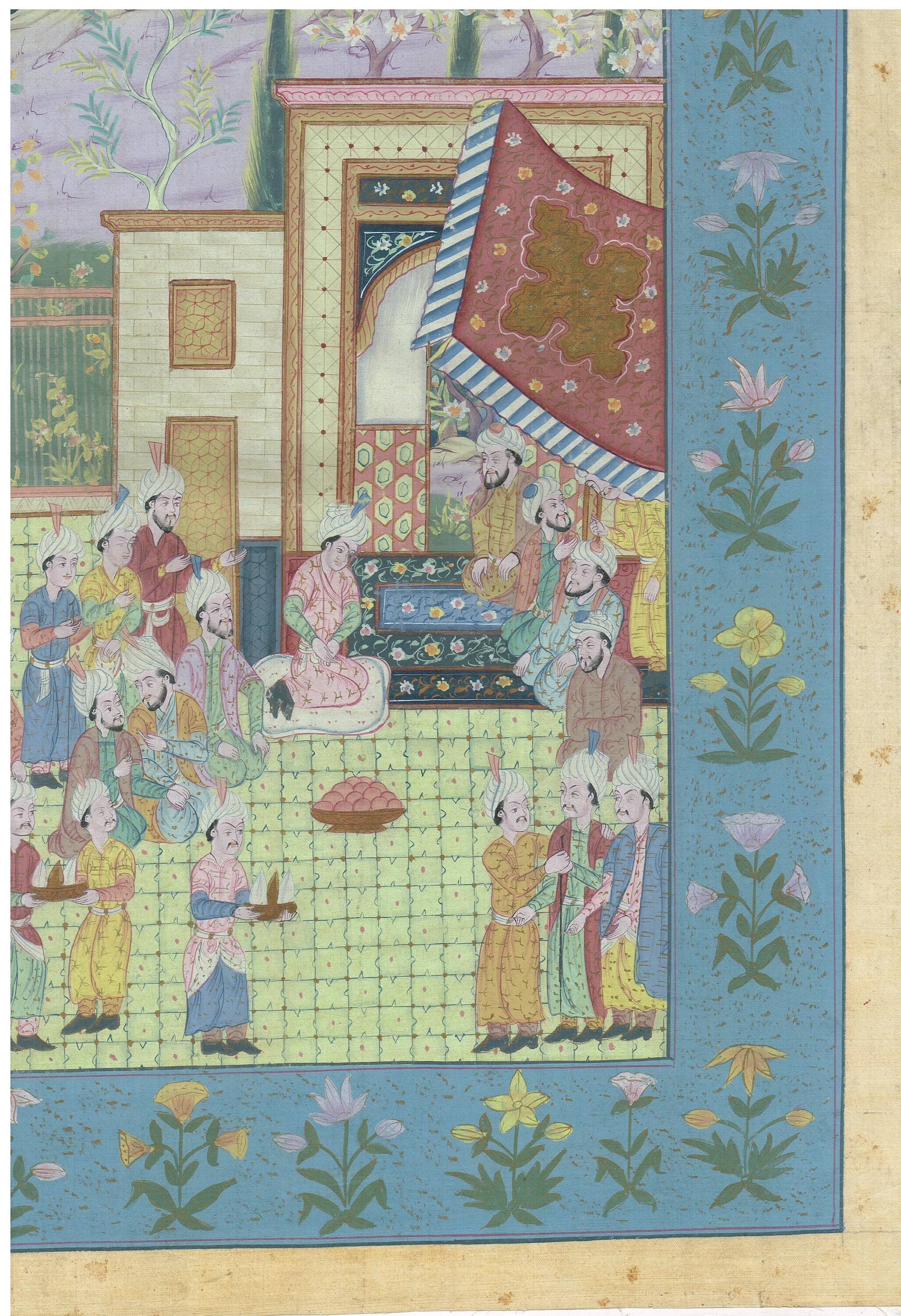 Handmade Persian Vintage Art of Persian Darbar court Art on Cloth 16x22 ...