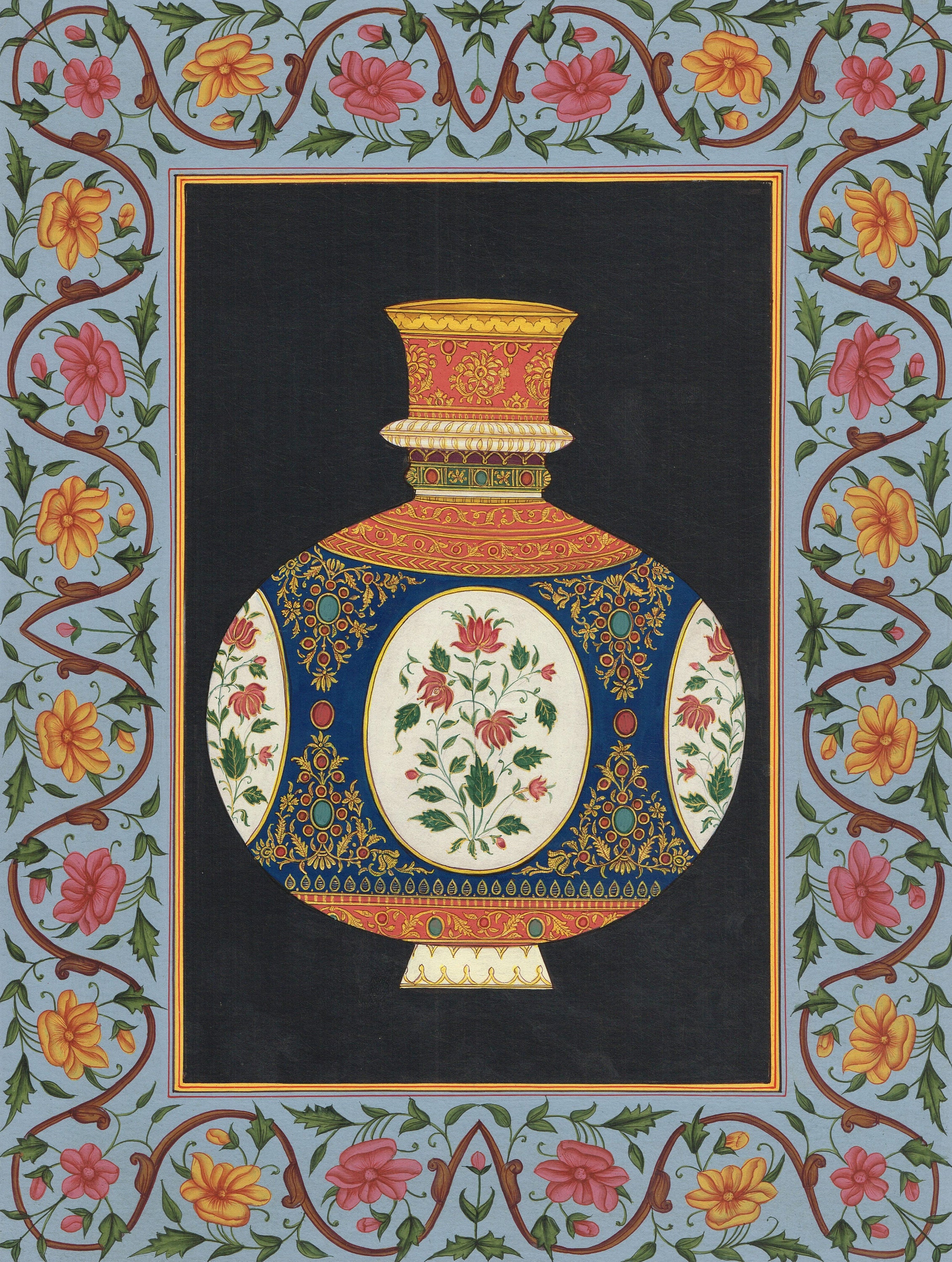 Indian Miniature Painting of Surahi Water Pot Handmade Gouache - Etsy