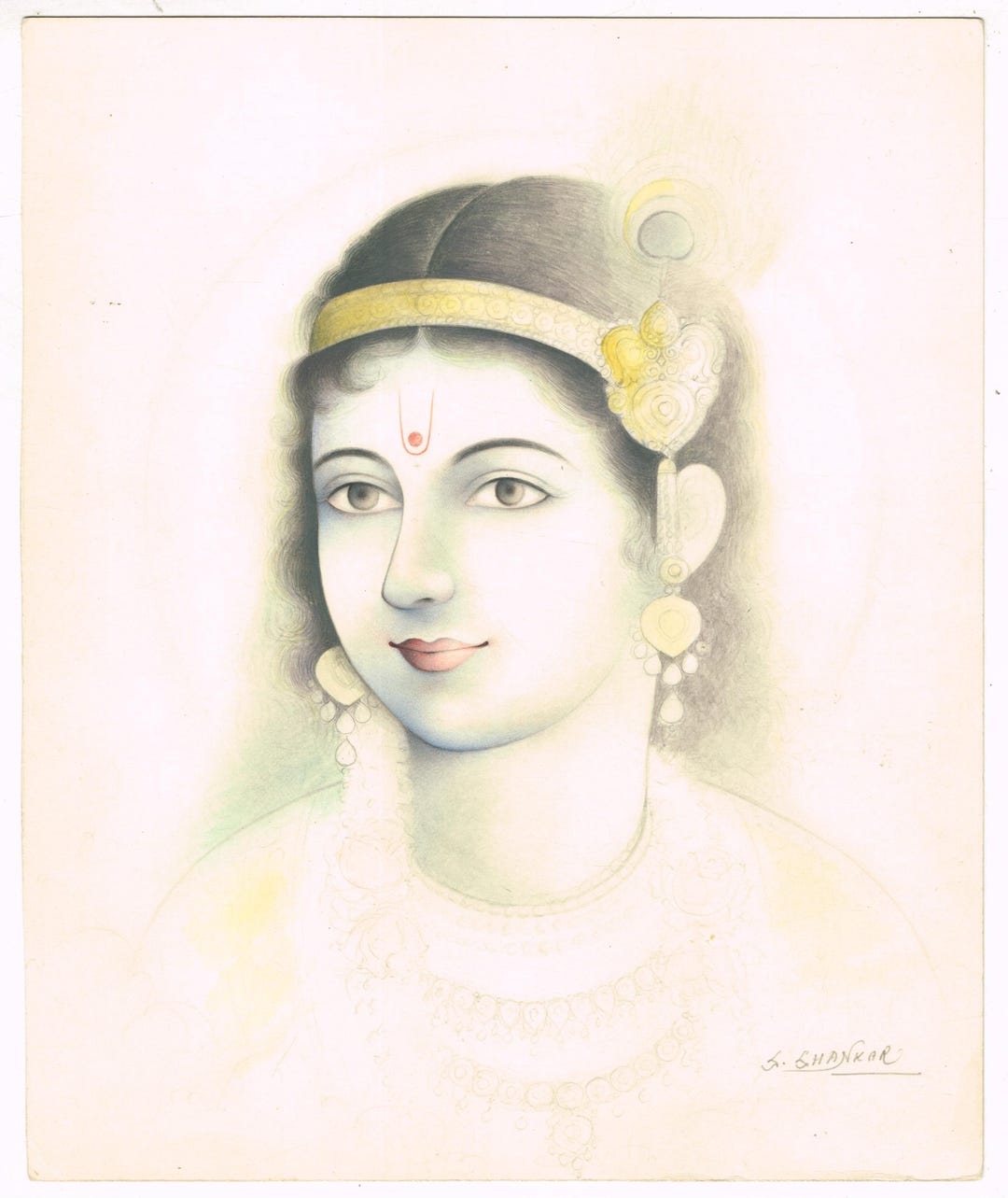 Indian Miniature Painting of Lord Krishna Fine Art on Paper 8.5x10.5 ...