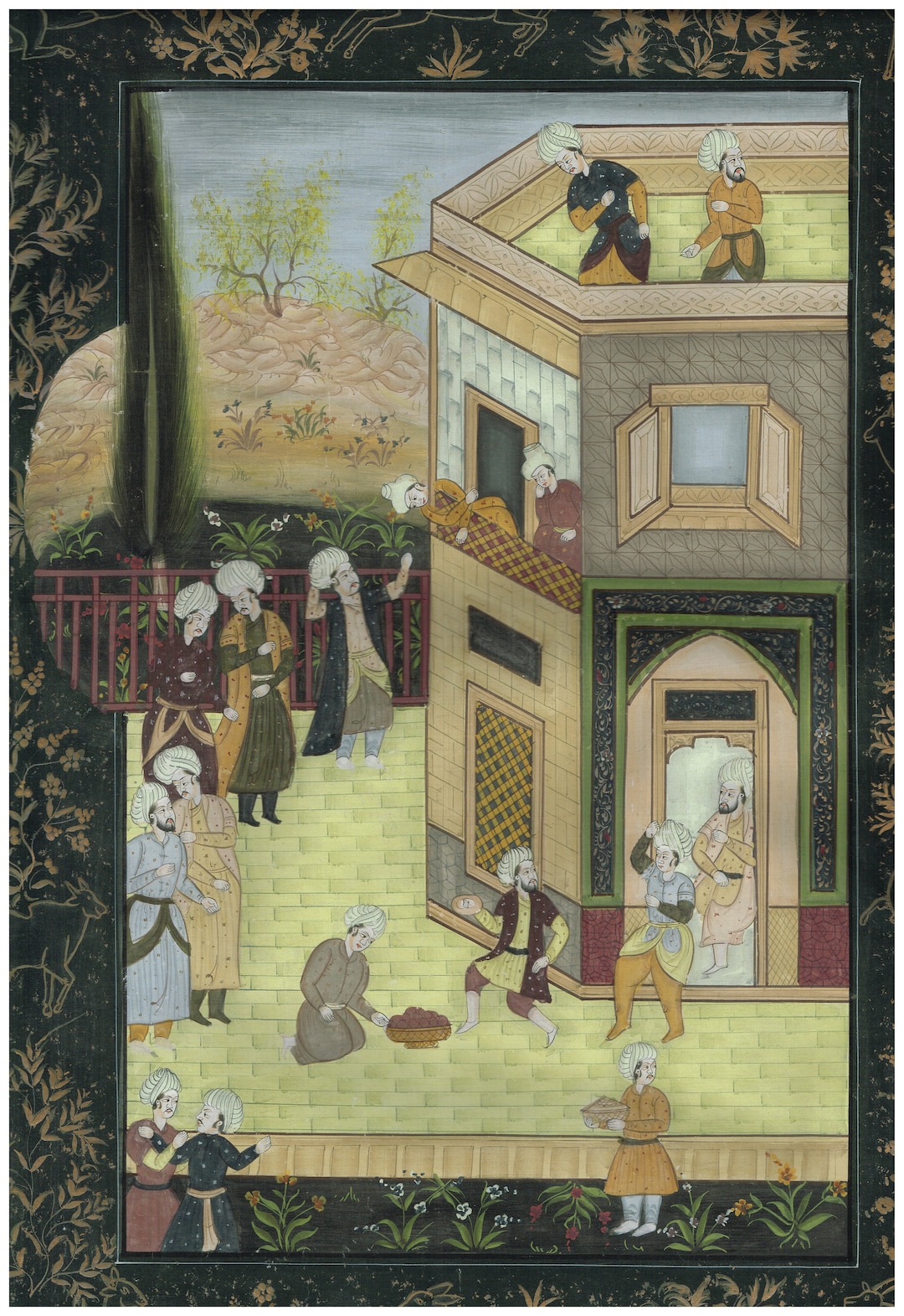 Persian Painting Hand Miniature Fine Art of Persia Court Scene 15.5x21 ...