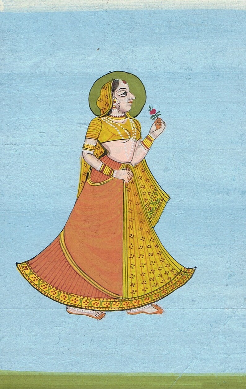 Miniature Portrait Painting of Rajput Queen Indian Old - Etsy