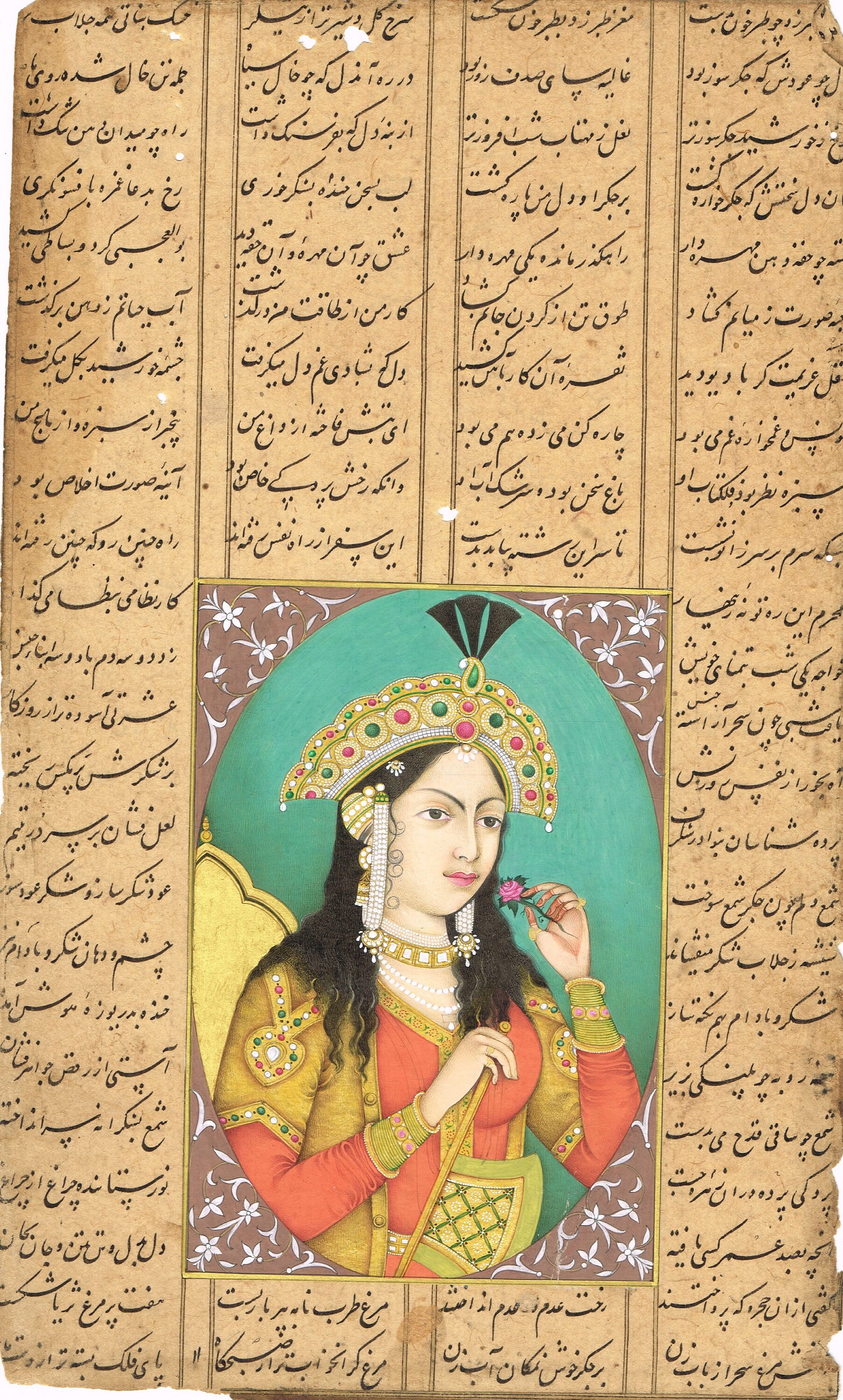 Miniature Portrait Painting of Mughal Queen Mumtaz Mahal - Etsy