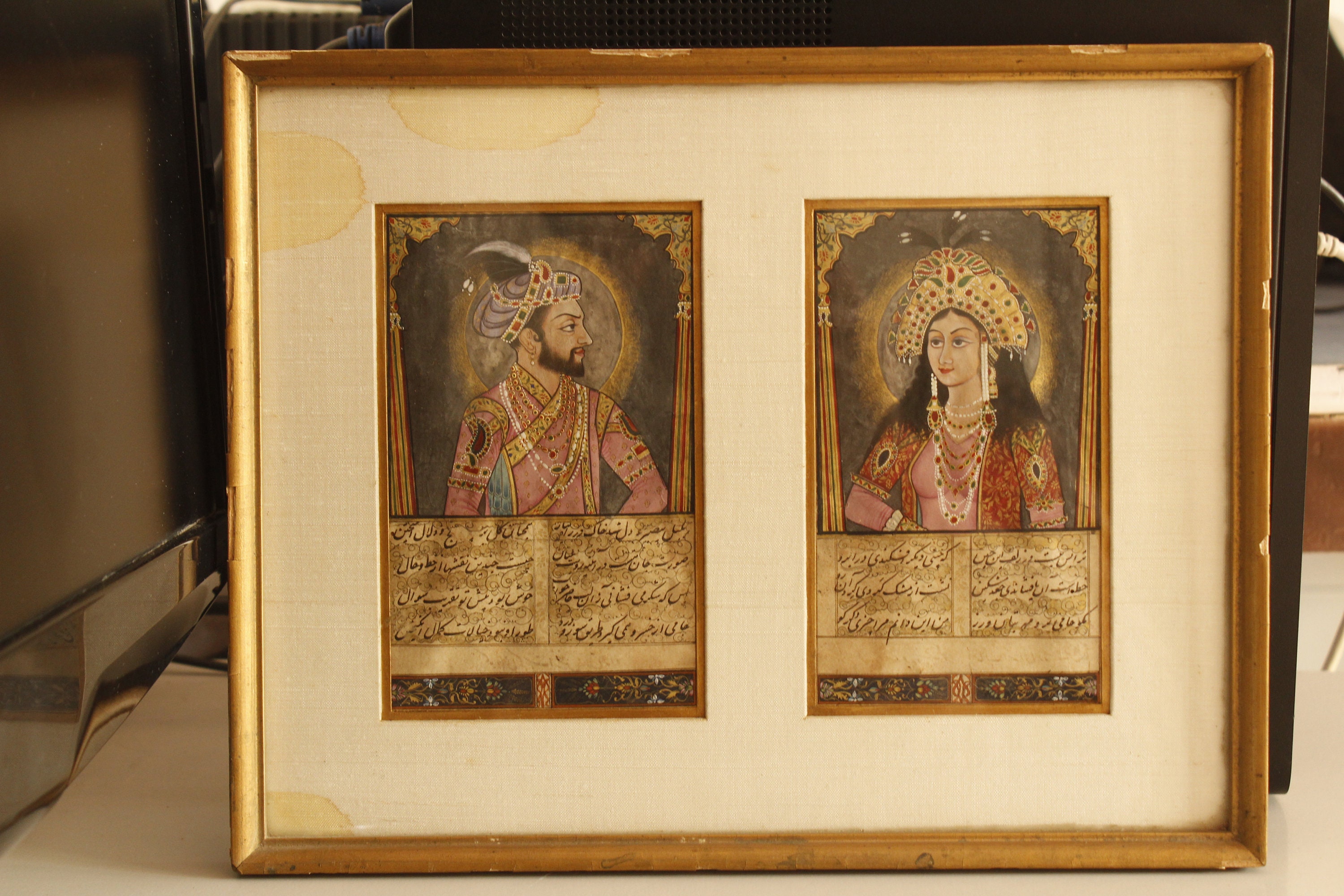 Miniature Portrait Painting of Mughal Emperor Shahjahan and - Etsy