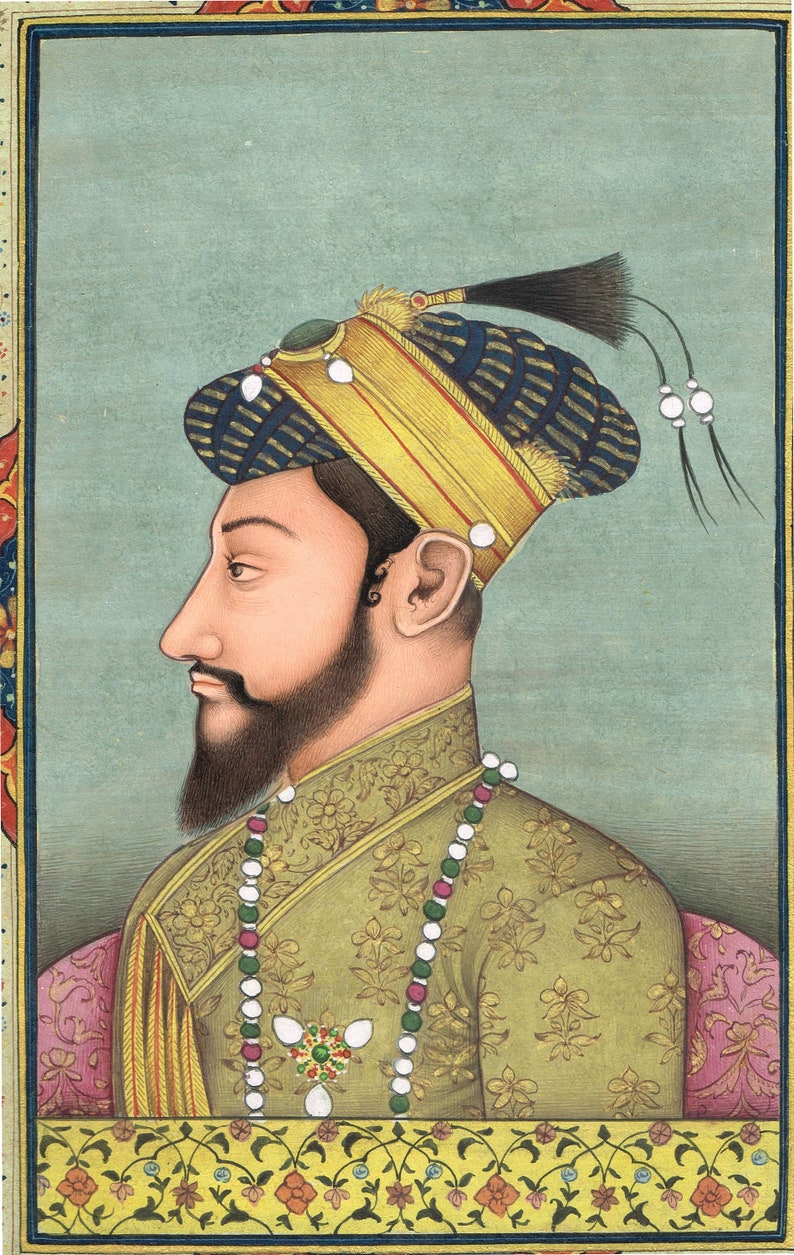 Miniature Portrait Painting of Mughal Emperor Aurangzeb - Etsy
