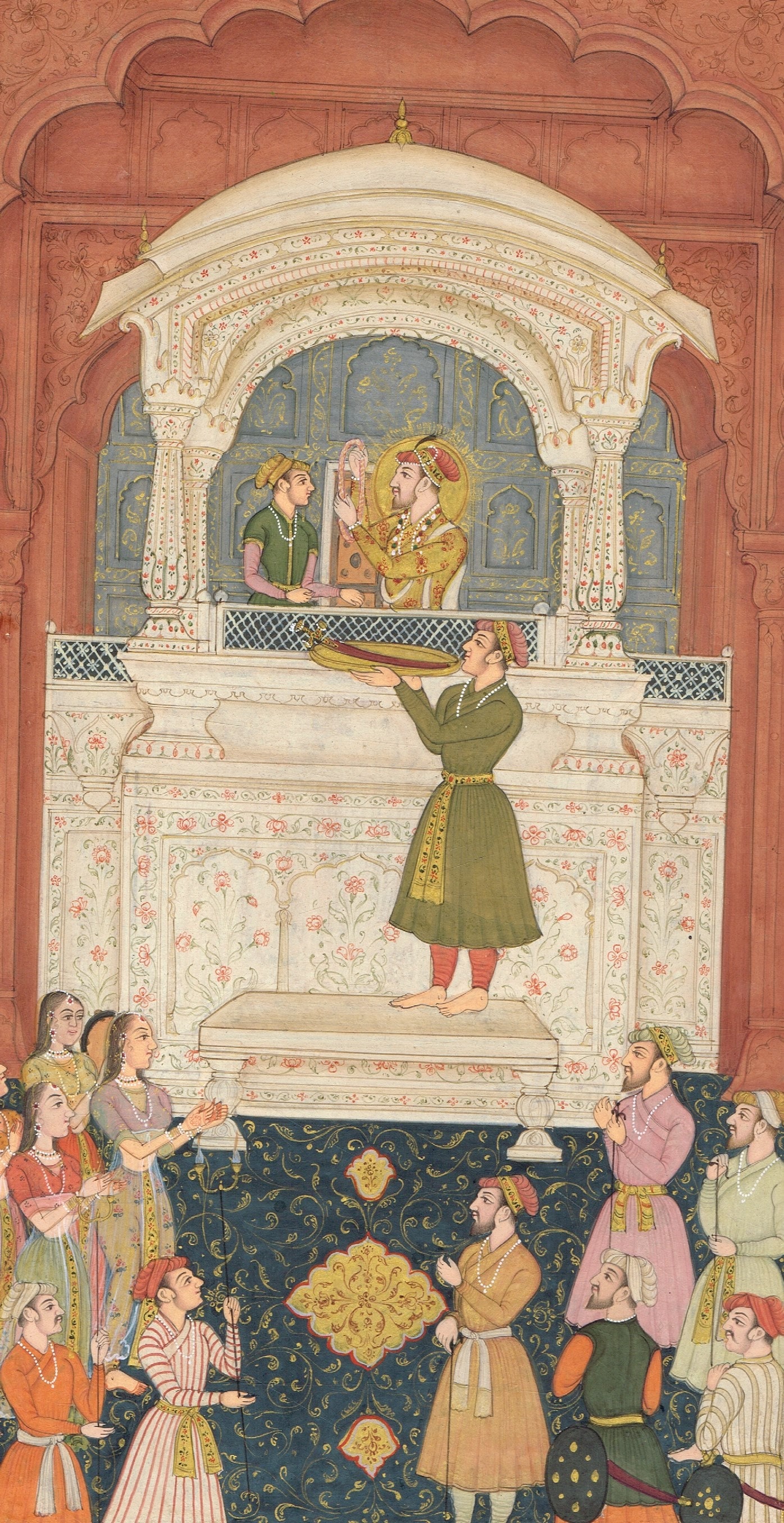 Ancient Indian Miniature Painting of Mughal Emperor Shahjahan Honour ...